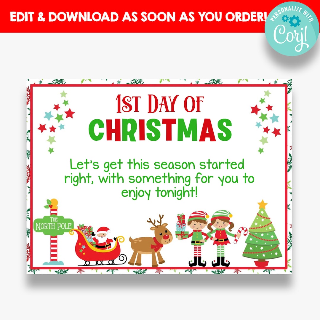EDITABLE Twelve Days of Christmas Gift Tags | Twelve Days of Christmas ...