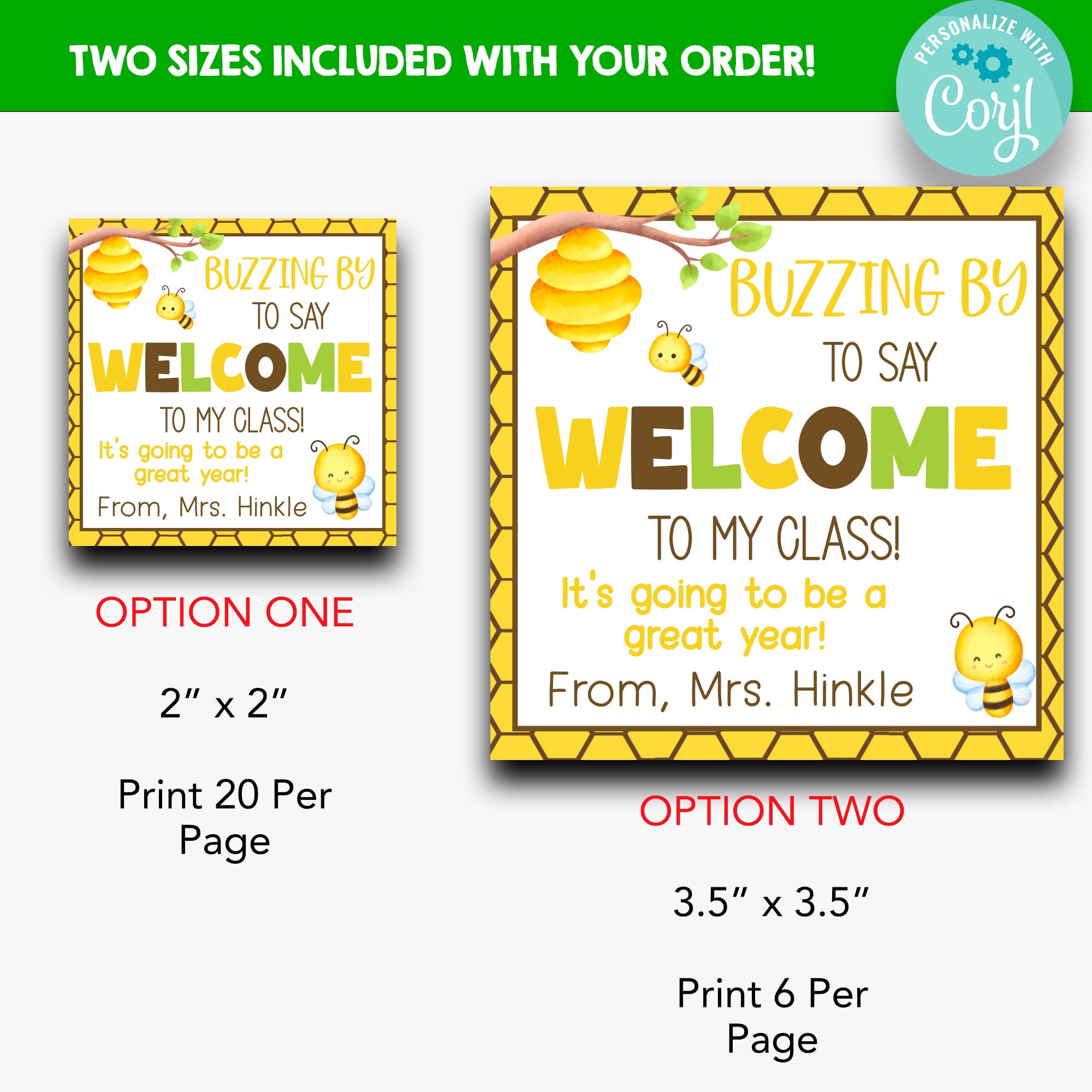 EDITABLE Buzzing by to Say Welcome to My Class Back to School - Etsy
