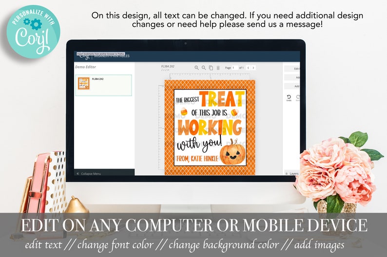 EDITABLE the Biggest Treat of This Job is Working With You Square Gift ...
