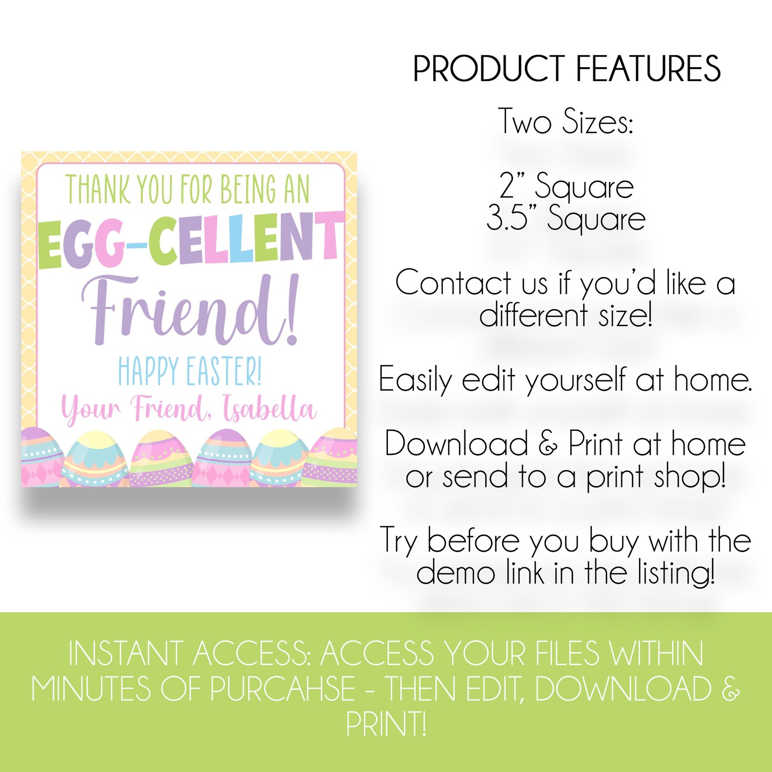 EDITABLE Thank You for Being an Egg-cellent Friend Gift Tags ...