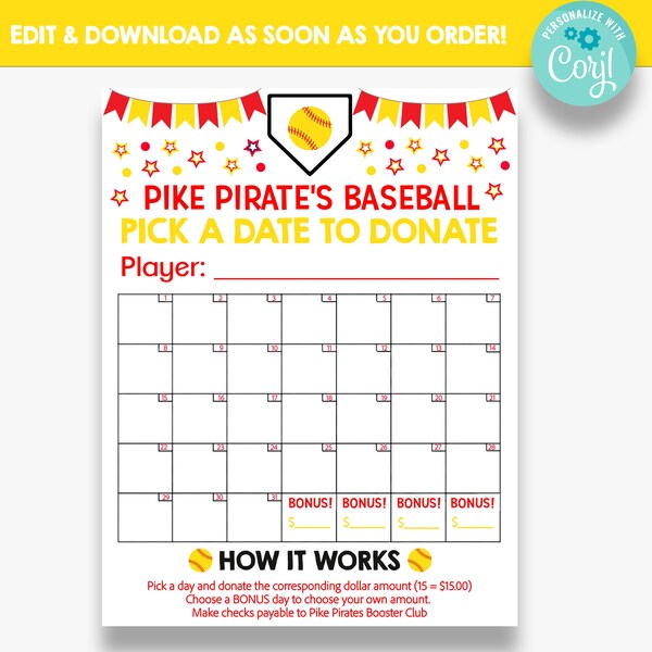 Pick a Date to Donate Fundraiser - Etsy