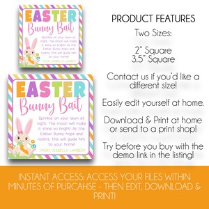 EDITABLE Easter Bunny Bait Treat Tags | Printable Easter Gift Tag ...