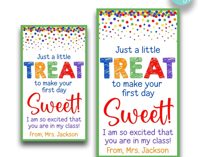 Printable Back to School Tag First Day of School Favor Treat to Make ...
