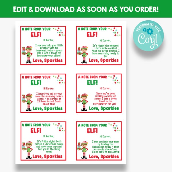 Elf Notes - Etsy