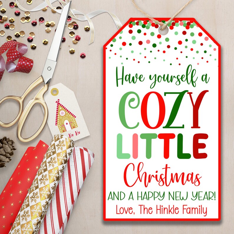 EDITABLE Have Yourself a Cozy Little Christmas Gift Tags | Throw ...