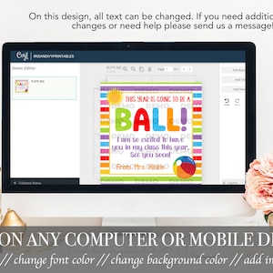 EDITABLE This Year is Going to Be a Ball Back to School Treat Tags ...