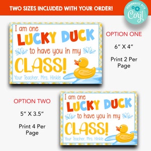 EDITABLE I Am One Lucky Duck to Have You in My Class Postcard ...