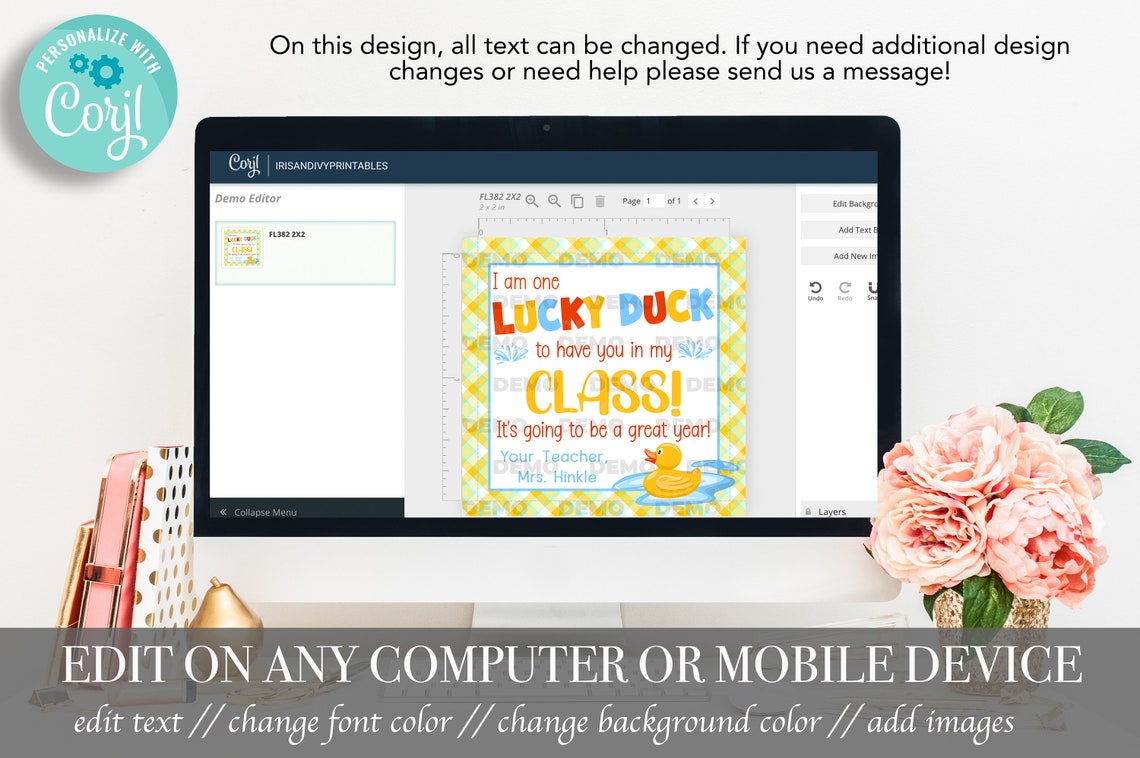 EDITABLE I Am One Lucky Duck to Have You in My Class Square Back to ...