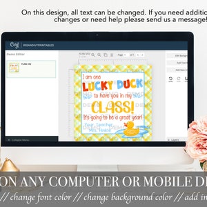 EDITABLE I Am One Lucky Duck to Have You in My Class Square Back to ...