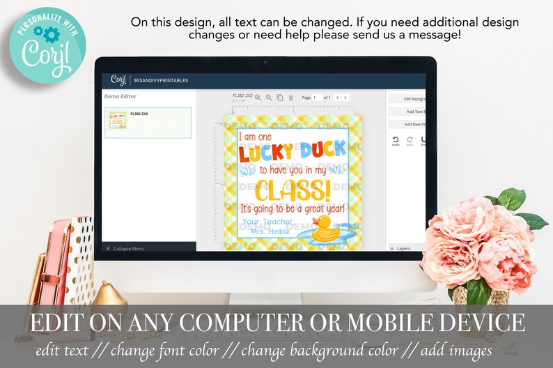 EDITABLE I Am One Lucky Duck to Have You in My Class Square - Etsy