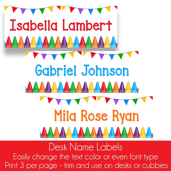 Editable Student Desk Labels Back to School Student Name - Etsy