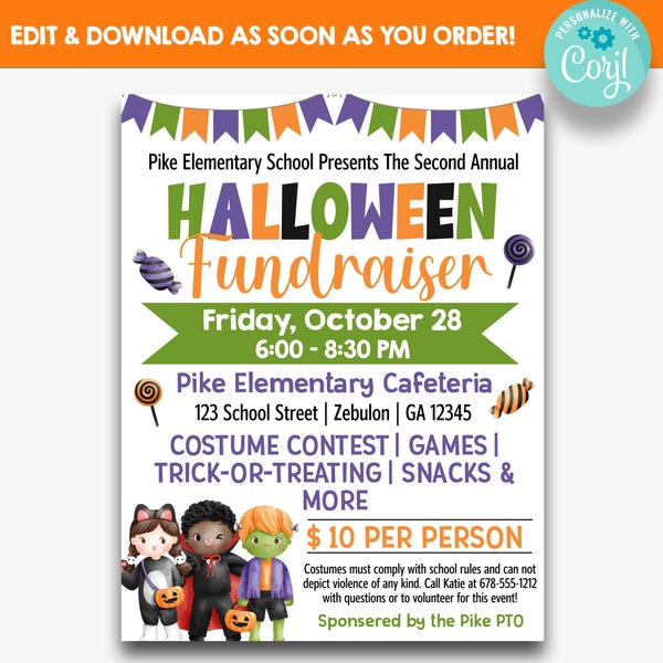 Halloween Costume Contest Flyer - Etsy