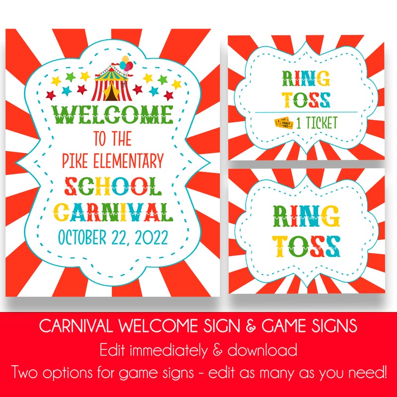Carnival Signs - Etsy