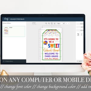 EDITABLE Bright It's Going to Be A Sweet School Year Treat Bag Tags ...