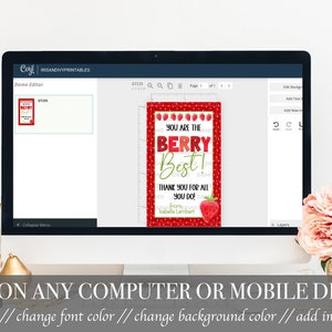 EDITABLE You Are the Berry Best Appreciation Gift Tag | Strawberry ...