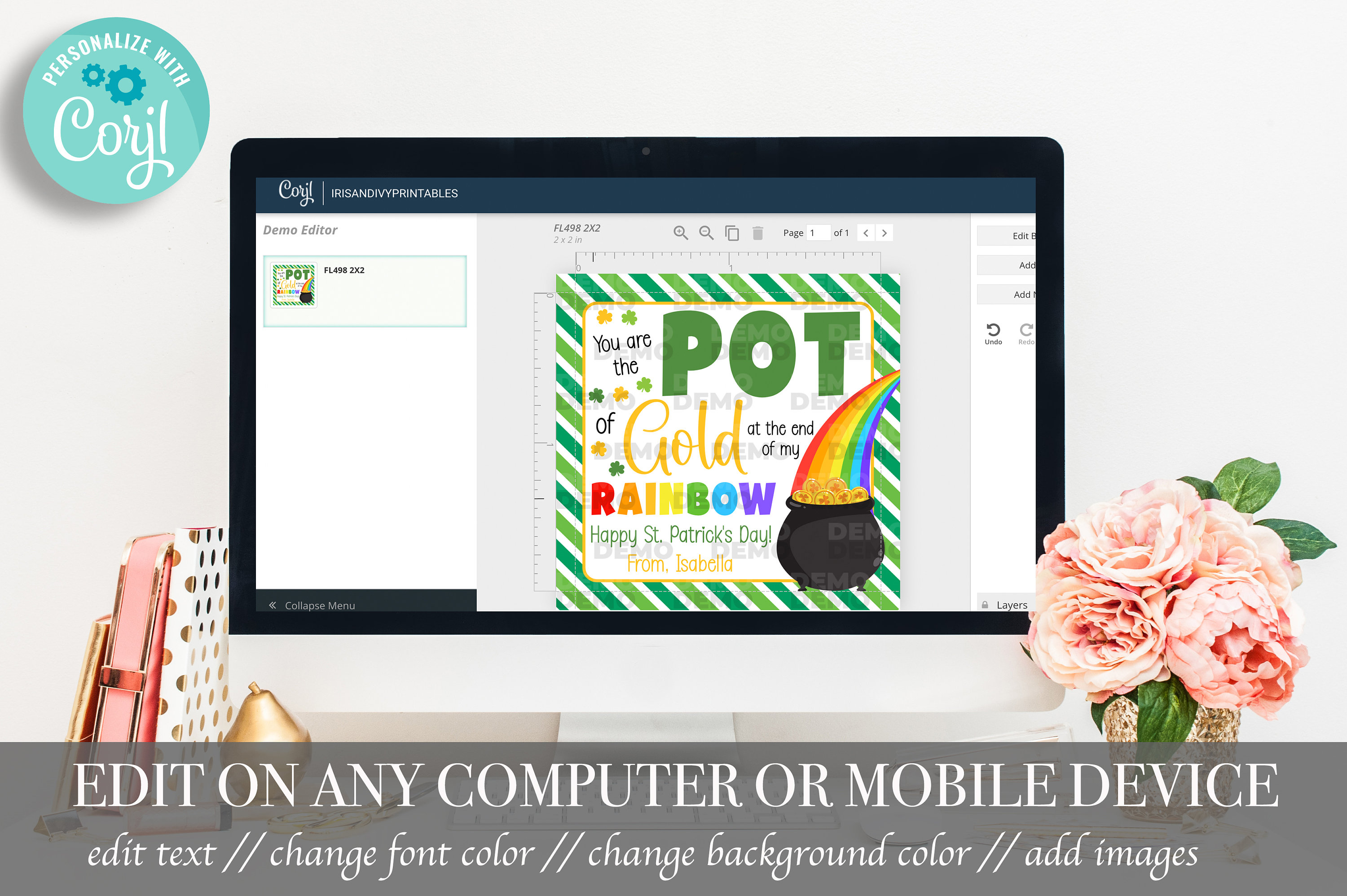 EDITABLE You Are the Pot of Gold at the End of My Rainbow St Patrick's ...