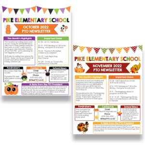 EDITABLE Yearly PTO Newsletter Template Set | Monthly PTO Newsletters ...