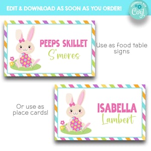 EDITABLE Easter Food Tents | Easter Bunny Place Cards | Easter Party ...