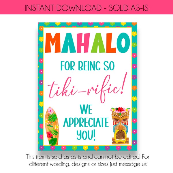 Mahalo Sign - Etsy