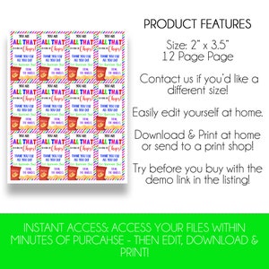 EDITABLE You Are All That & A Bag of Chips Gift Tags | Teacher ...