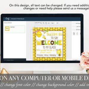 EDITABLE Buzzing by to Say Welcome to My Class Back to School Kid's ...