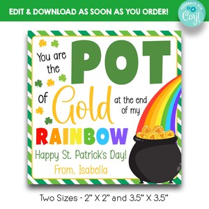 EDITABLE You Are the Pot of Gold at the End of My Rainbow St Patrick's ...