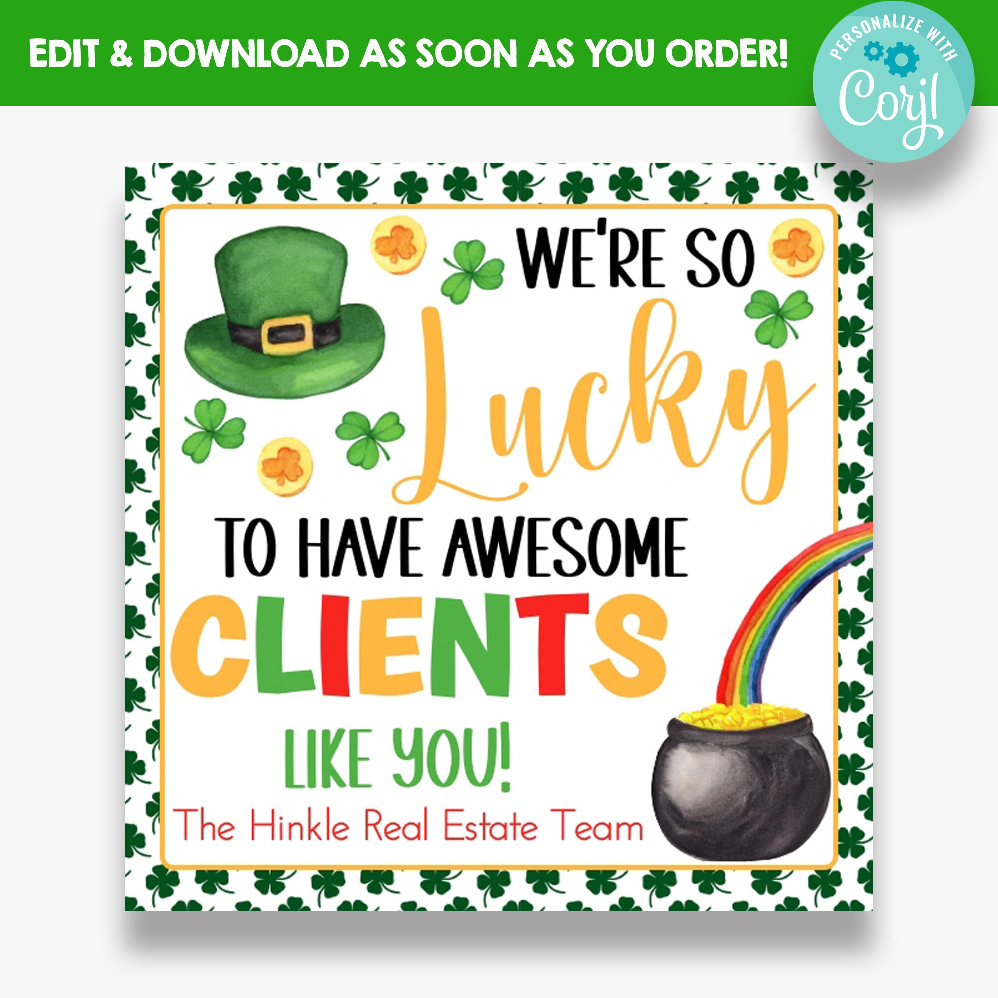 EDITABLE We're Lucky to Have an Awesome Clients St. - Etsy