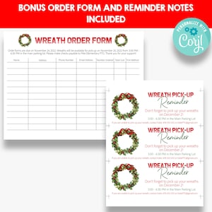 EDITABLE Holiday Wreath Fundraiser Flyer | Wreath Sale Flyer With BONUS ...