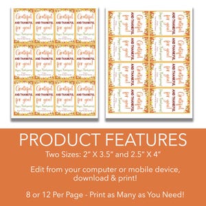 EDITABLE Grateful and Thankful for You Fall Appreciation Gift Tags ...
