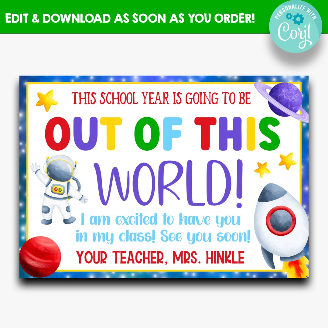 EDITABLE This School Year is Going to Be Out of This World Teacher ...