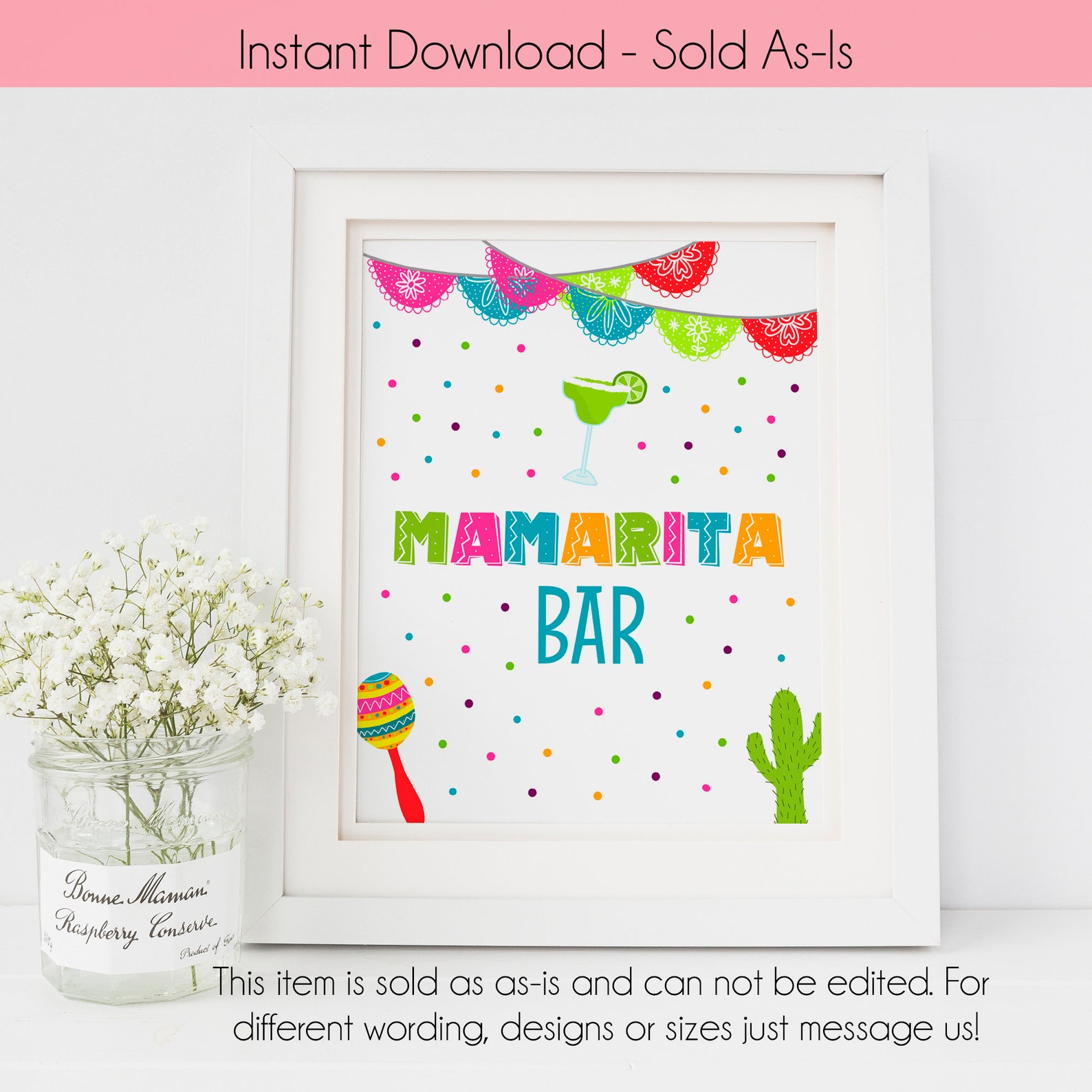 Fiesta Mamarita Bar Sign Mexican Themed Baby Shower Bar Sign - Etsy