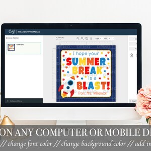 EDITABLE I Hope Your Summer Break is a Blast Rocket Ship Treat Tags ...