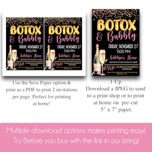 EDITABLE Botox Party Invitation | Botox & Bubbly Invite | Girls Botox ...