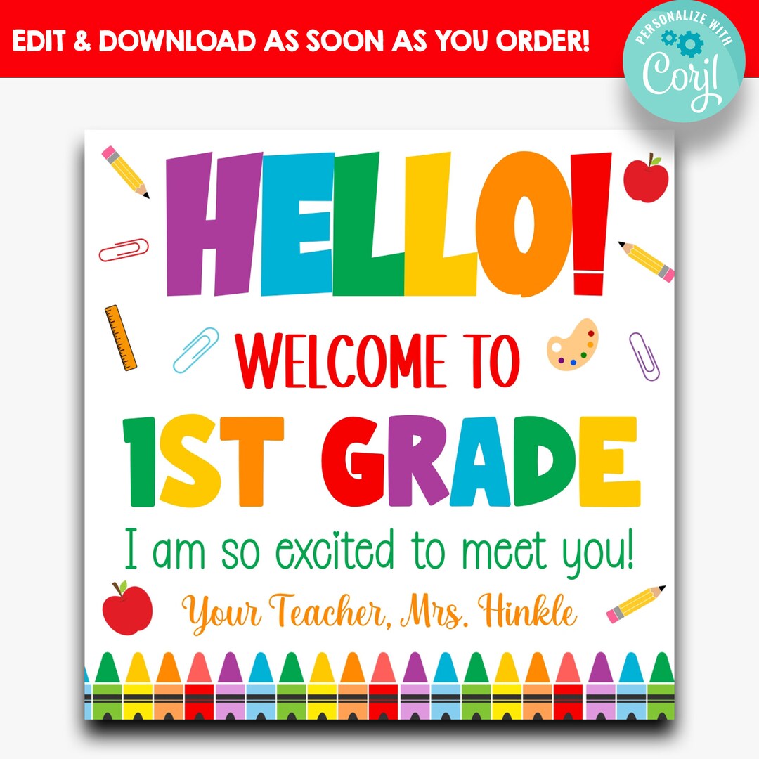 EDITABLE Welcome Back to School Kids Favor Tags for Any Grade ...