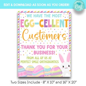 EDITABLE We Have the Most Egg-cellent Customers Easter Appreciation ...