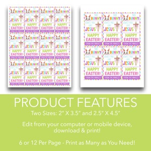 EDITABLE No Bunny Loves You Like Jesus Easter Gift Tags | Christian ...