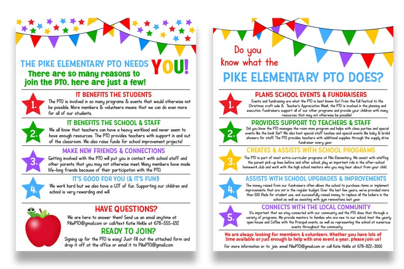 Editable PTO Flyer Bundle PTO Membership Bundle Printable - Etsy