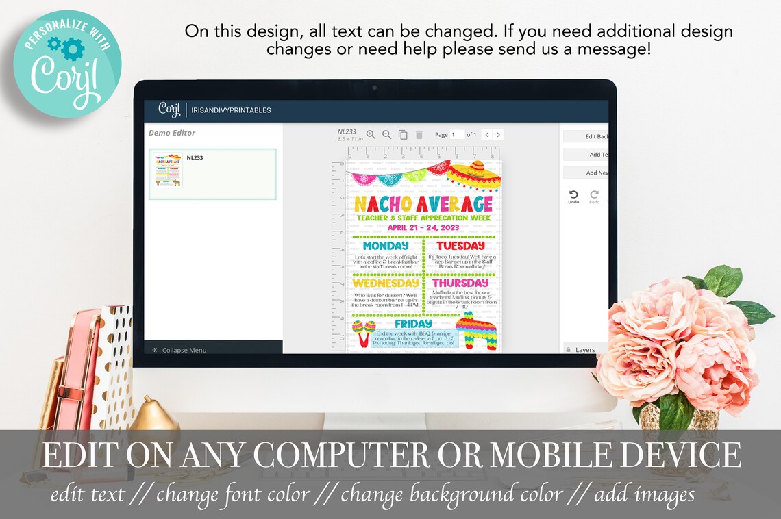 EDITABLE Nacho Themed Teacher Appreciation Week Itinerary - Etsy