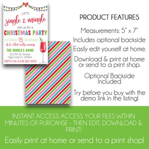 EDITABLE Jingle & Mingle Christmas Party Invitation Christmas Party ...