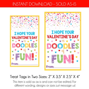 INSTANT DOWNLOAD | Hope Your Valentine's Day is Doodles of Fun Treat ...