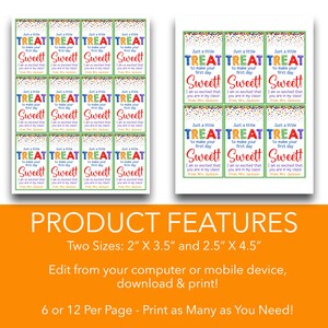 EDITABLE Just a Little Treat to Make Your First Day Sweet Back to ...