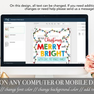 EDITABLE May Your Christmas Be Merry & Bright Gift Tag | Printable ...