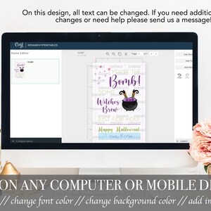 EDITABLE Witches Brew Halloween Gift Tags| Your the Bomb Witch Feet ...