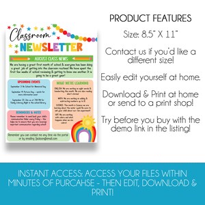 EDITABLE Classroom Newsletter Template | Elementary School Class ...