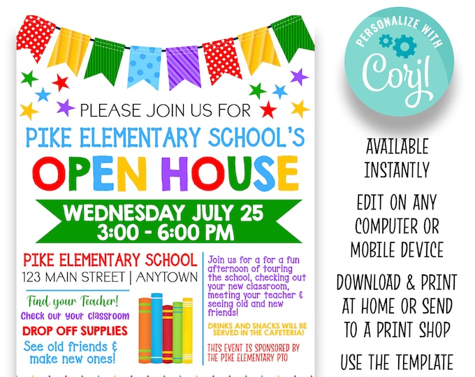 EDITABLE Back to School Open House Flyer Printable Back to - Etsy