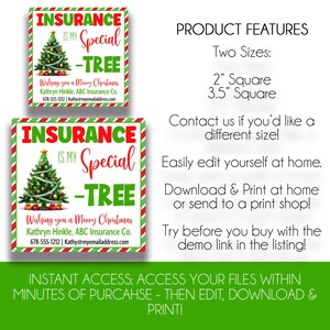 EDITABLE Insurance is My Special-tree Christmas Gift Tag Insurance ...