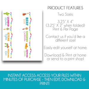 EDITABLE Mexican Dinner Food Signs | Mexican Fiesta Food Label Tents ...