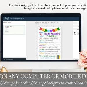 EDITABLE Social Workers Survival Kit Tag | Back to School Social Worker ...