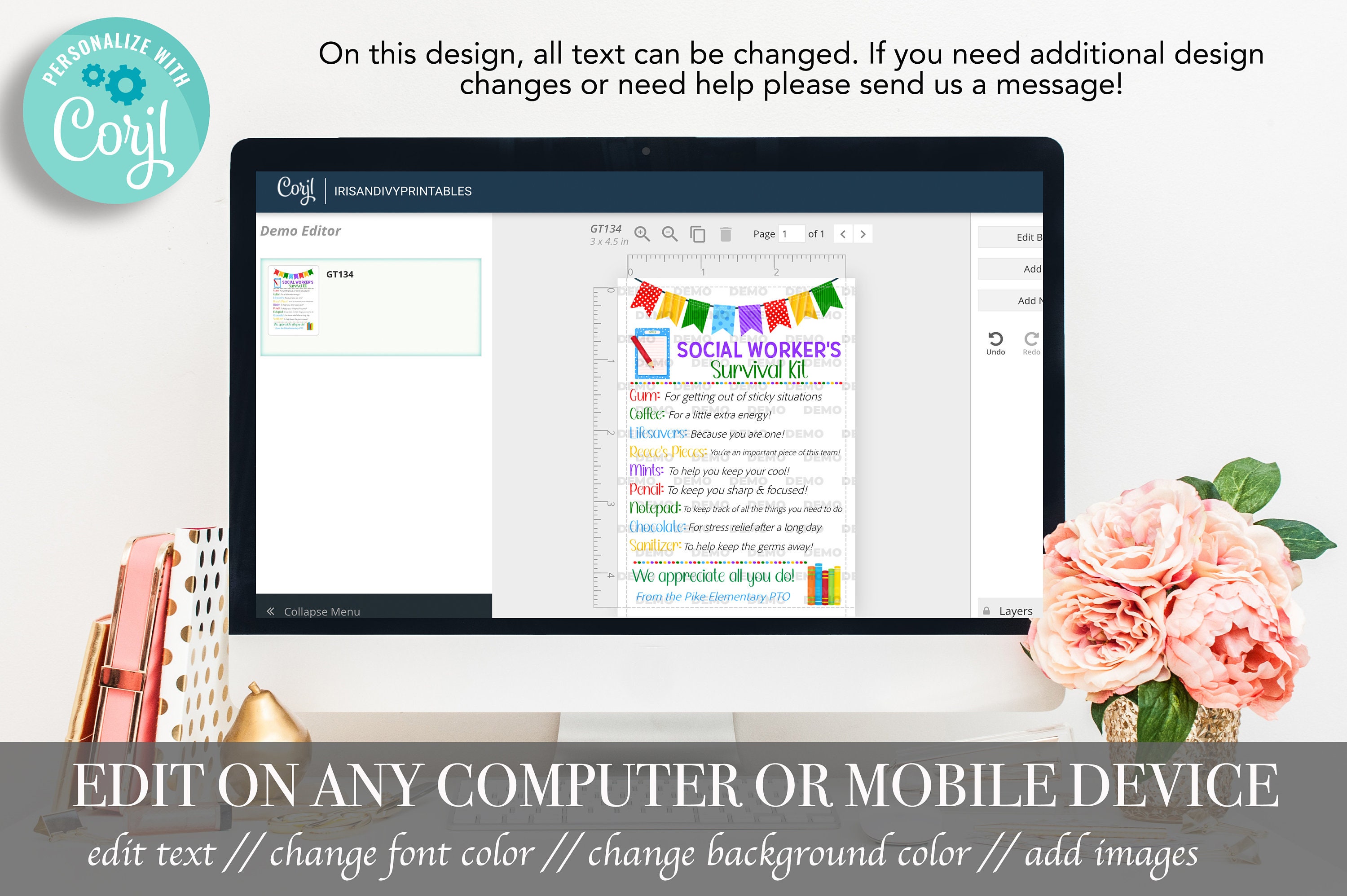 EDITABLE Social Workers Survival Kit Tag Back to School - Etsy