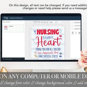 EDITABLE Nursing is a Work of Heart Gift Tags | Nurse Appreciation ...